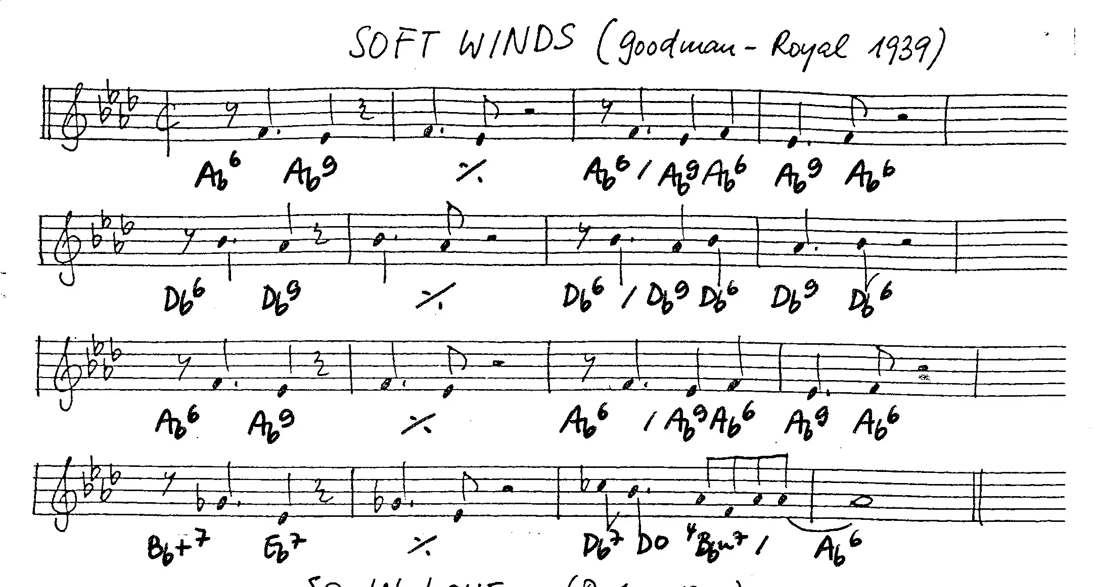 Soft Winds Free Sheet Music (Goodman/Henderson Swing Tune) | The Jungle ...